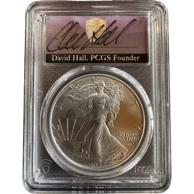 2024 Silver Eagle with Privy Mark Signed by David Hall - Elite Coin Group